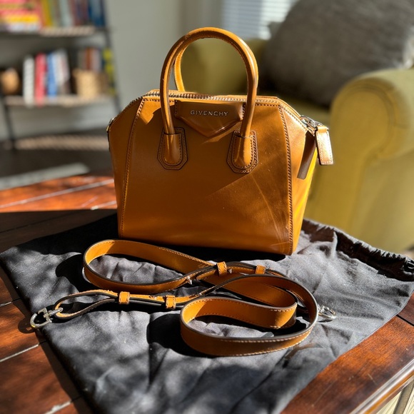 Givenchy | Bags | Givenchy Mini Antigona Cognac Tan Camel Dust Bag Tags ...